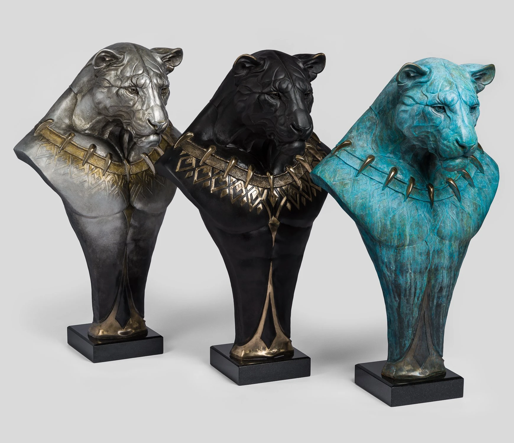 Brighten Your Life with Stylish Love, Power & Wisdom- Set Of Three Bronze Sculptures from Art ...